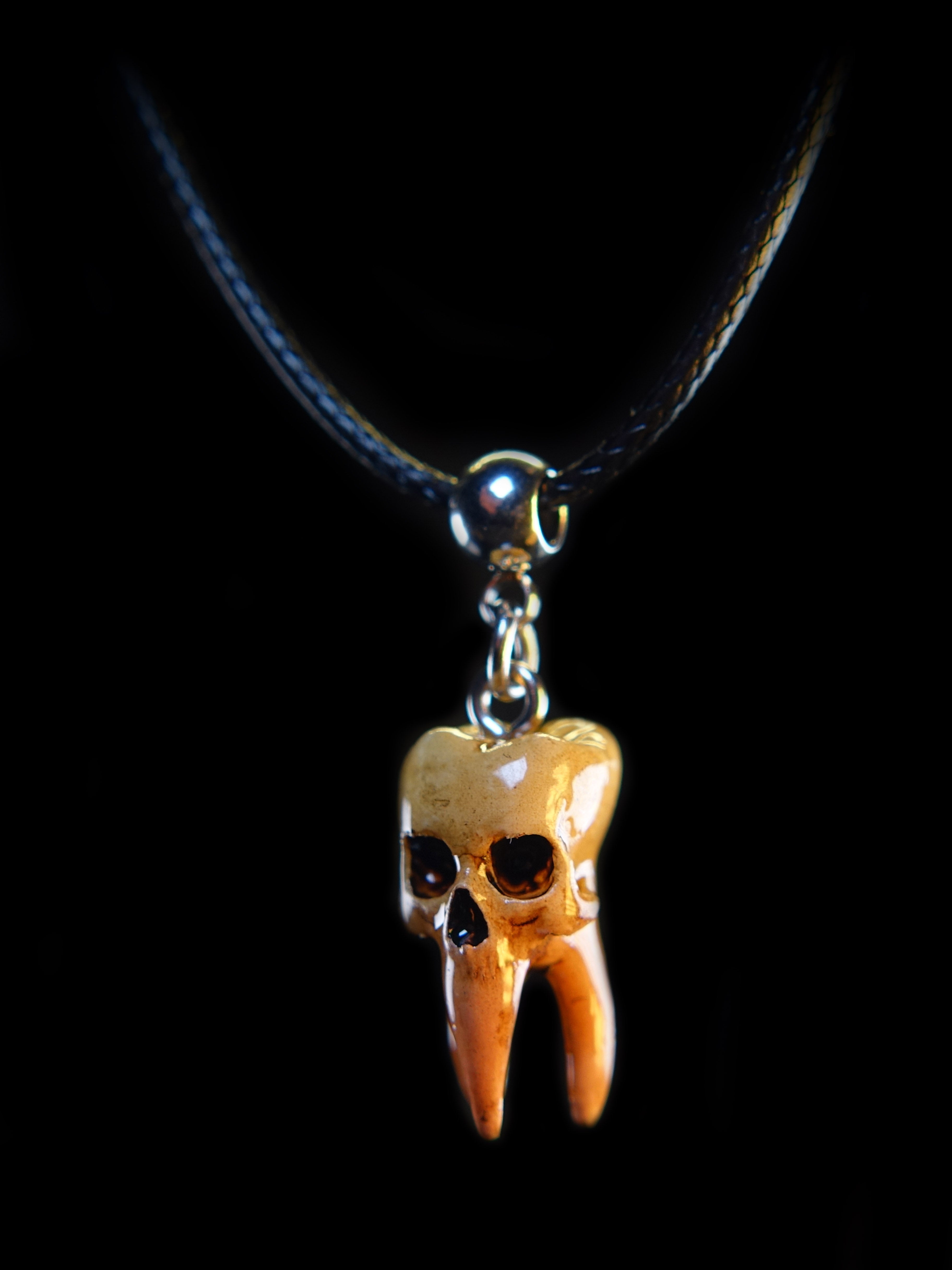 Tooth Skull Necklace – Gothic Pendant – Fright Light Studio